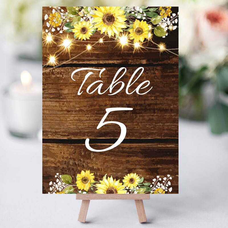 Sunflower Table Numbers - Etsy