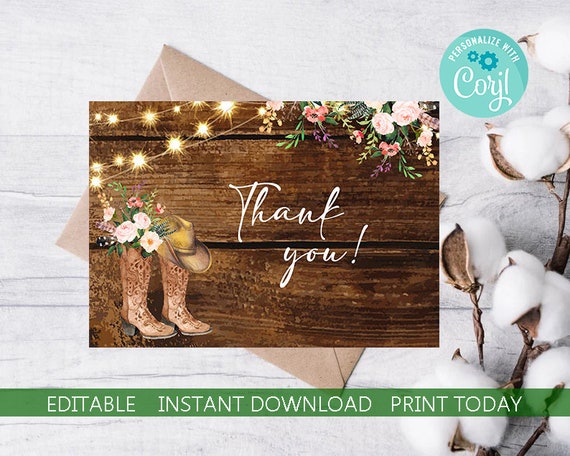 Cowboy Boot Card Template