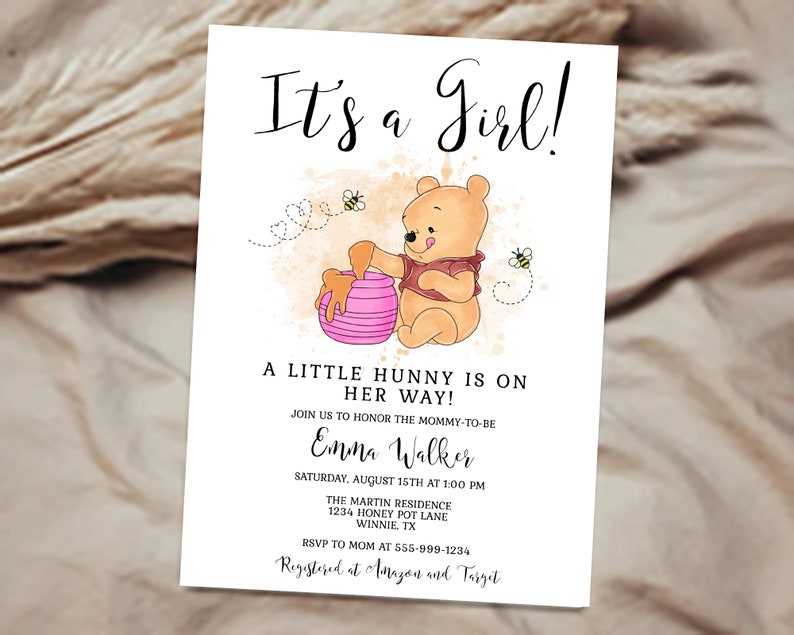 A Little Hunny is on the Way Girl Baby Shower Invitation - Etsy