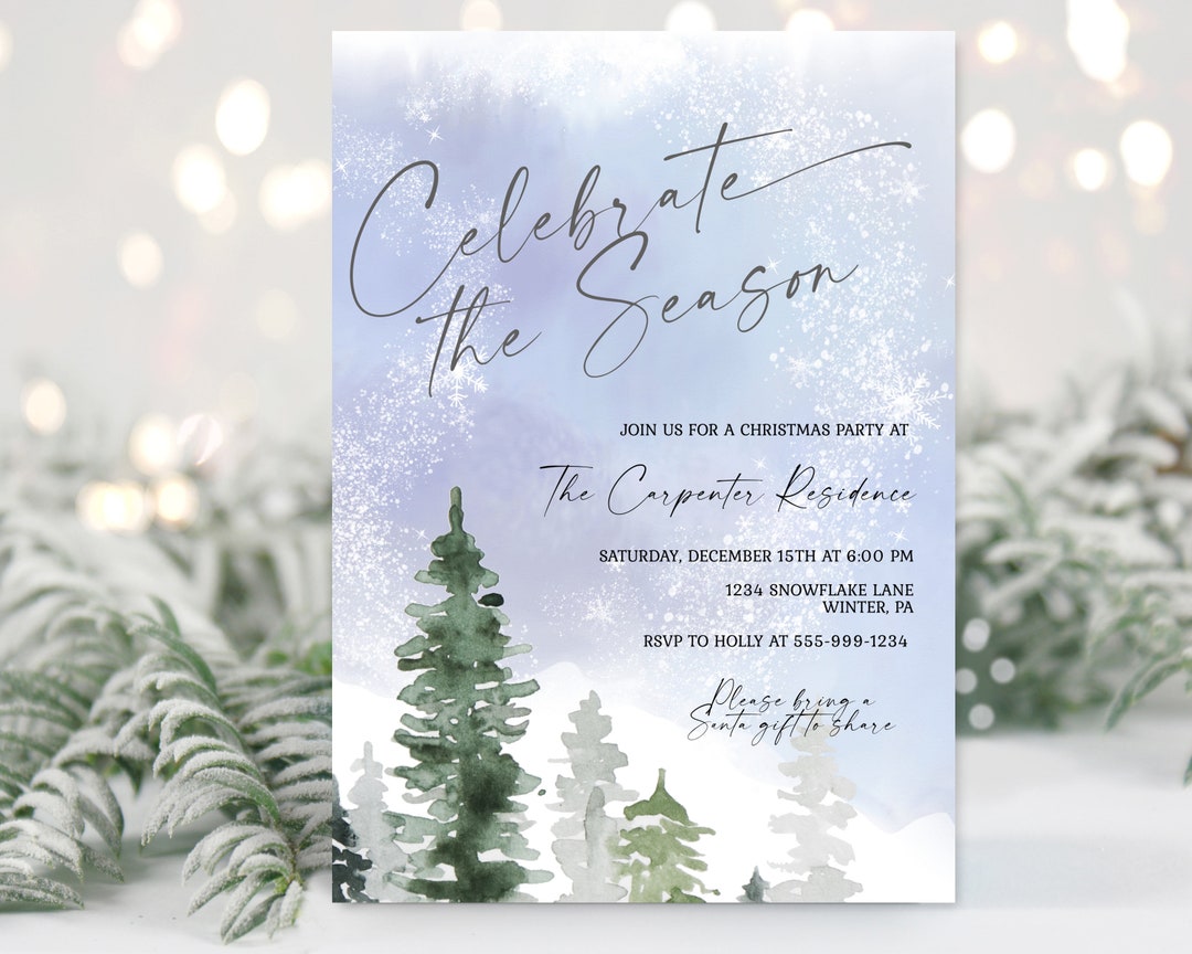 Celebrate the Season Christmas Party Invitation Template Holiday ...