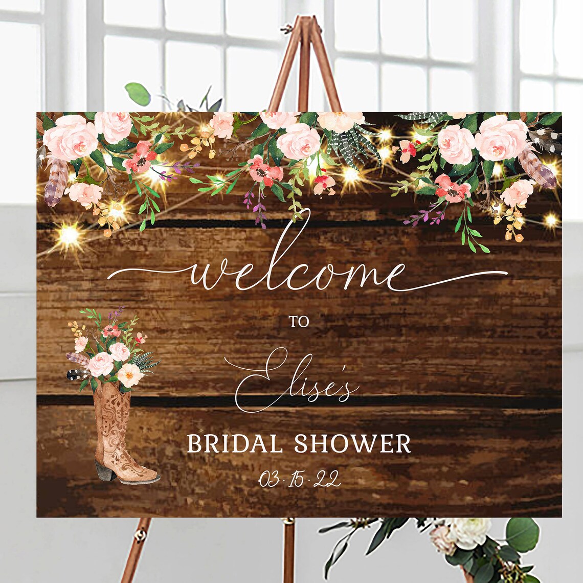 Rustic Welcome to Bridal Shower Sign Template Cowgirl Bridal - Etsy