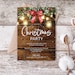 Rustic Country Christmas Party Invitation Template, Fairy Lights, Mason ...