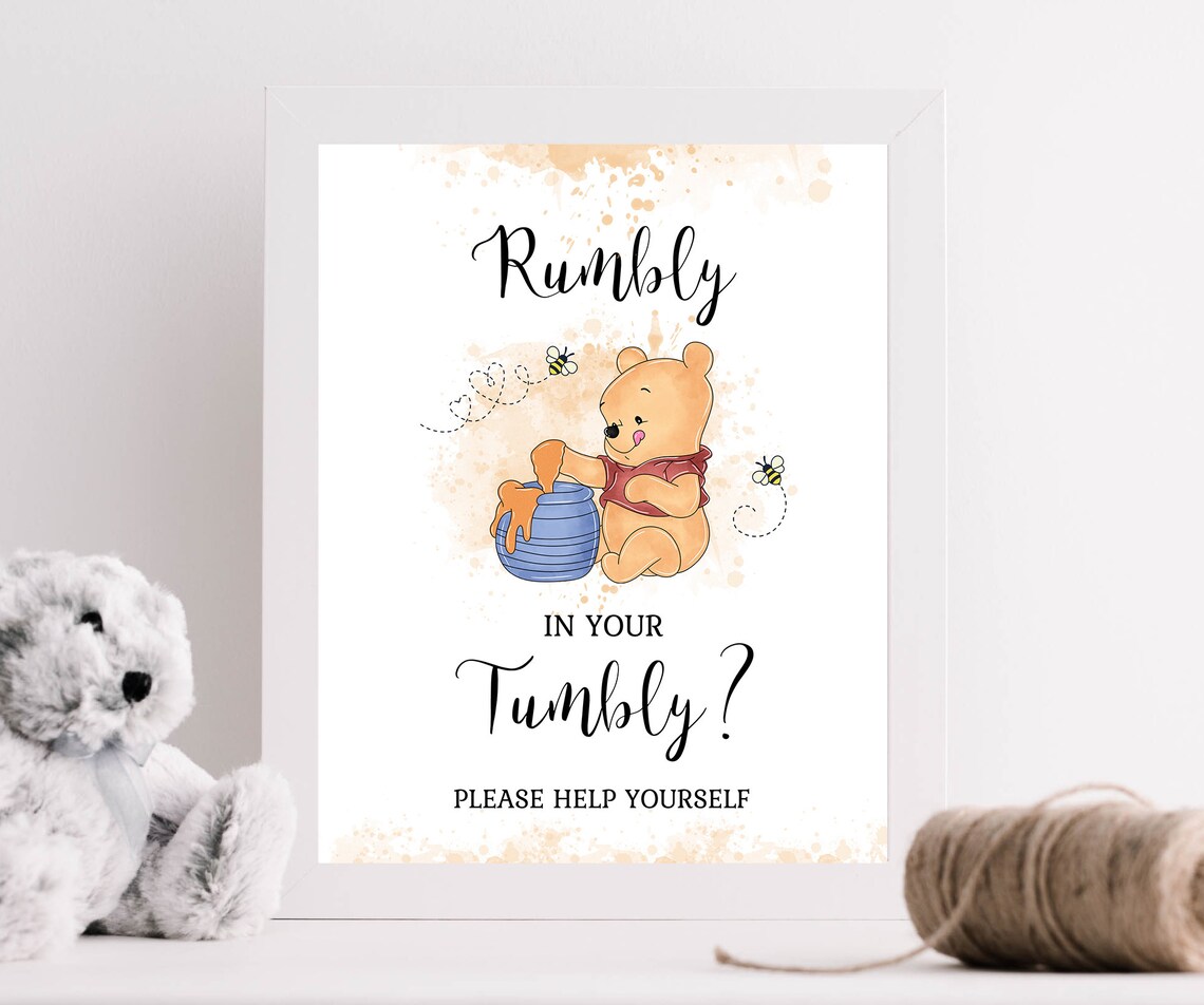 Winnie the Pooh Treat Sign, Rumbly Tumbly Decor (printable) - Etsy