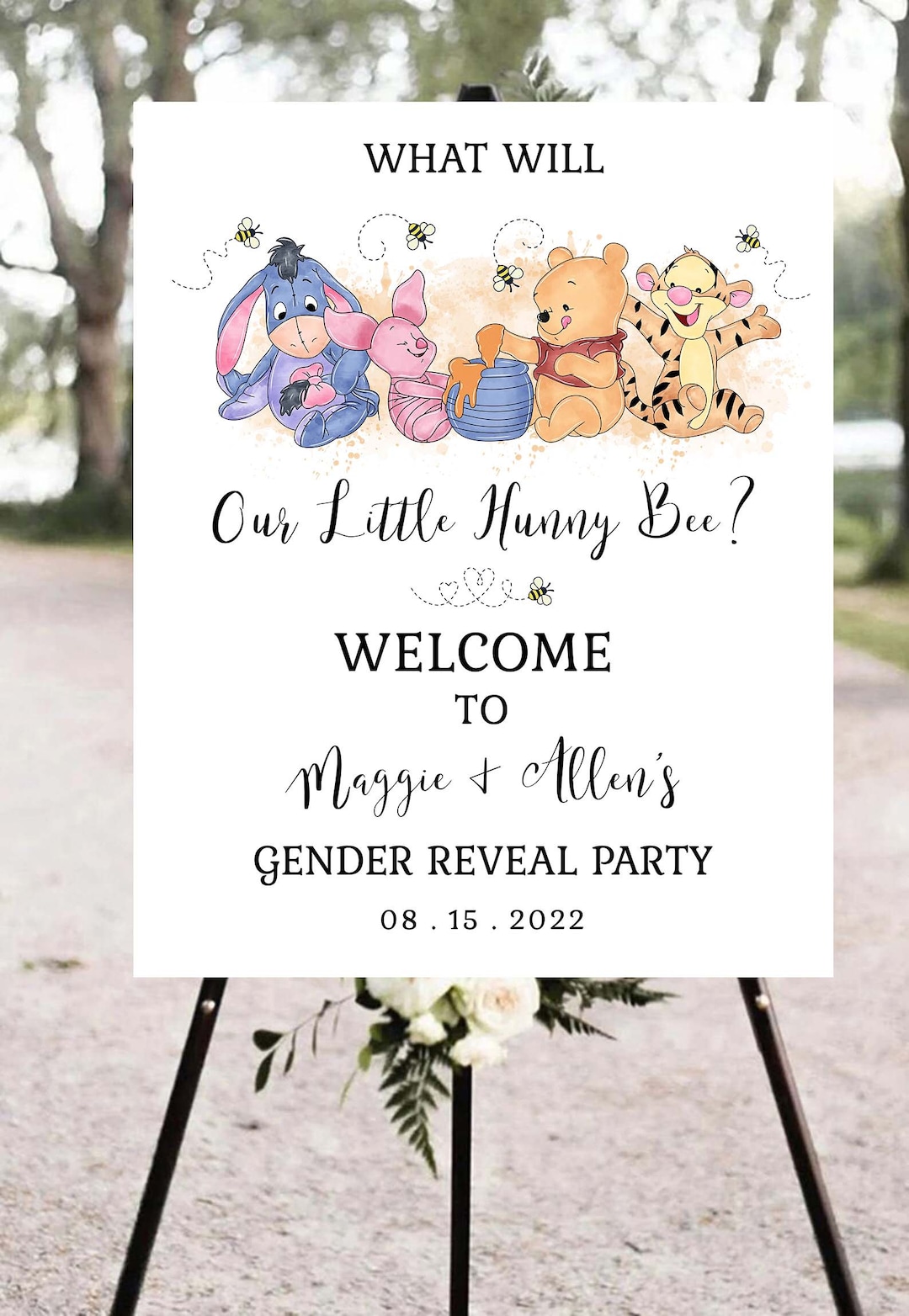 Winnie the Pooh What Will Our Little Hunny Bee Gender Reveal Welcome ...