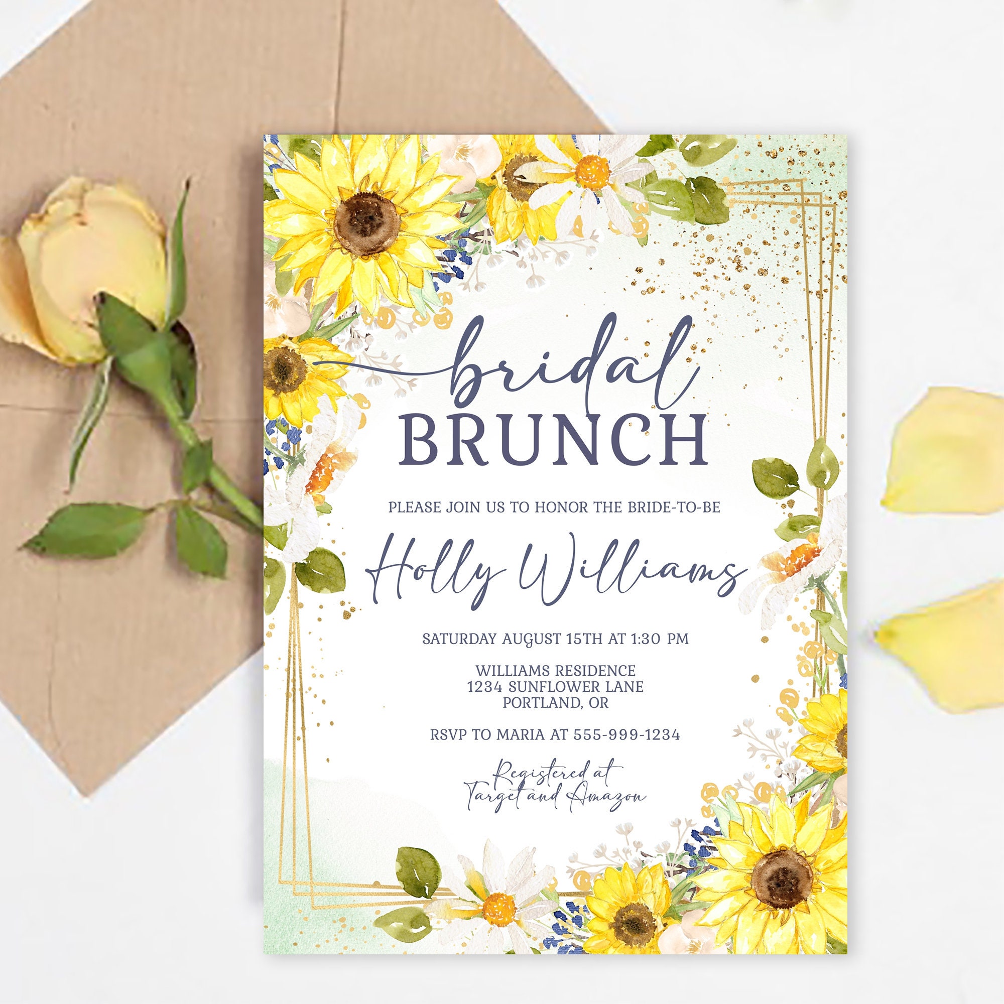 Sunflower Let's Eat Menu Template Sunflower Baby/bridal - Etsy