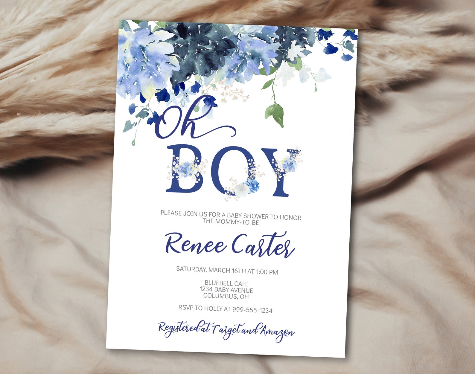 Baby Shower Welcome Sign Template Baby Boy Shower Oh Boy | Etsy