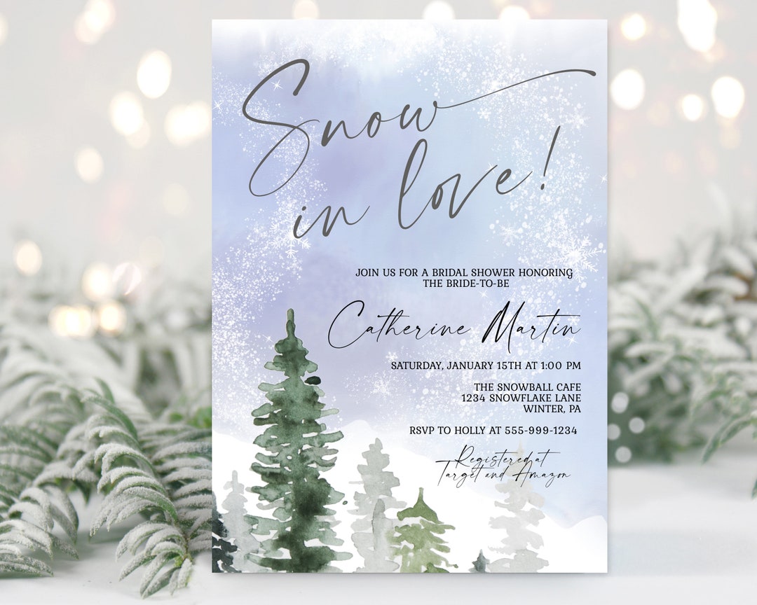 Snow in Love Bridal Shower Invitation Template Winter Bridal Shower ...