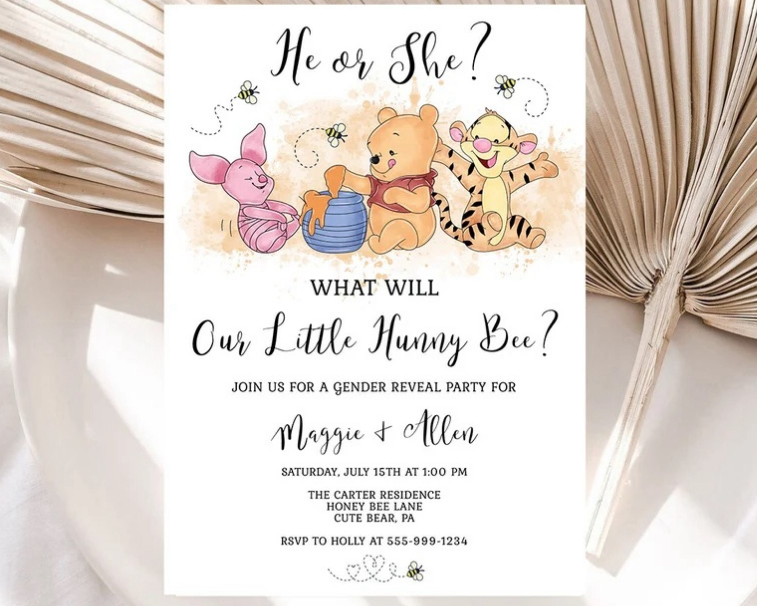 Winnie The Pooh Gender Reveal Bundle A Little Hunny Is On The Etsy