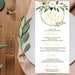 EDITABLE Greenery Daisy Menu Template 50th Wedding Anniversary Any ...