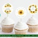 Sunflower 1st Birthday Cupcake Toppers, Editable Daisy Party (digital ...