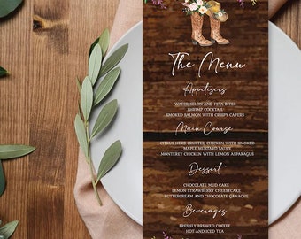 Cowgirl Bar Menu Western Drinks Menu Rodeo Bachelorette - Etsy
