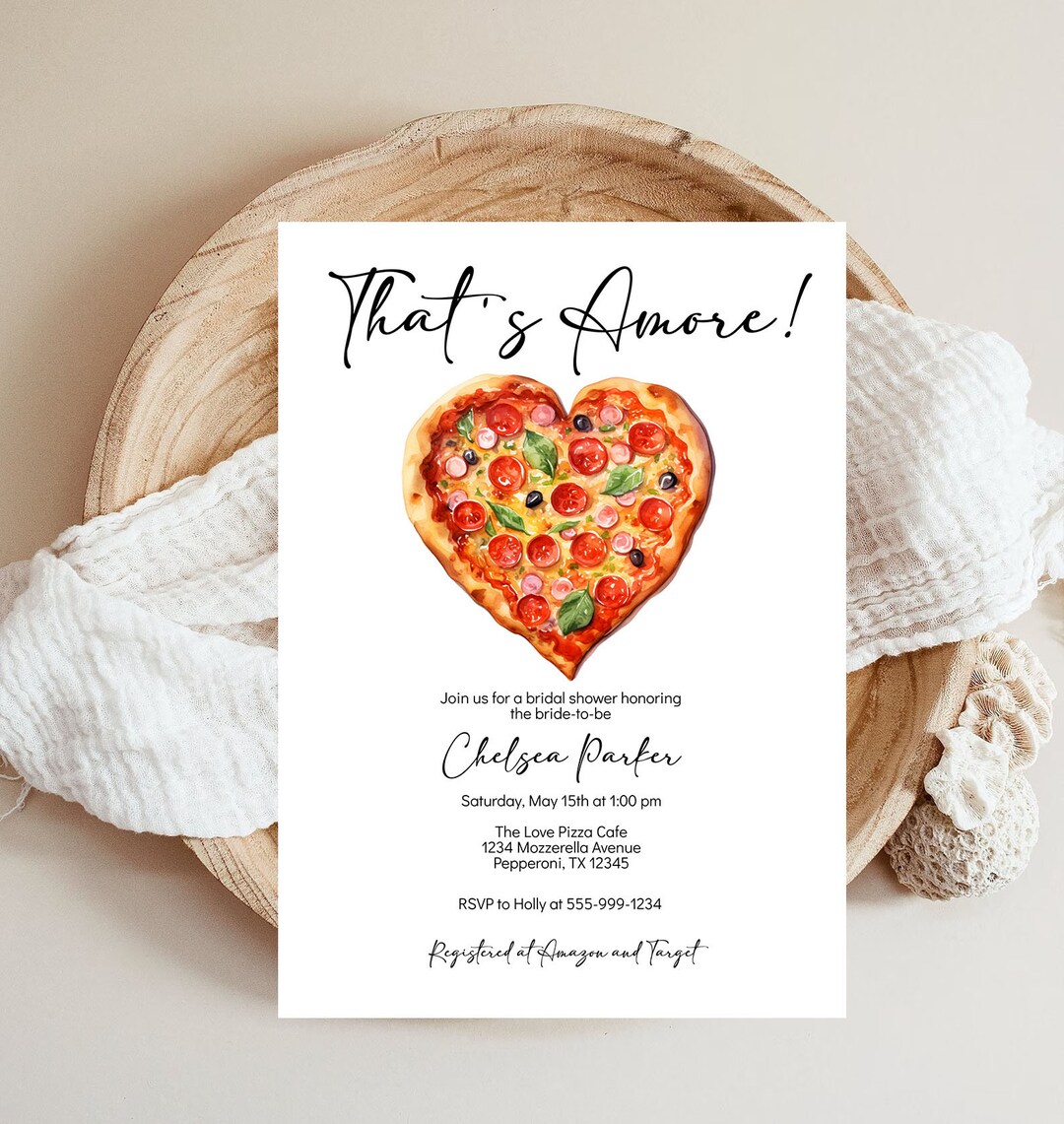 That's Amore Bridal Shower Invitation Template Love and Pizza Shower ...