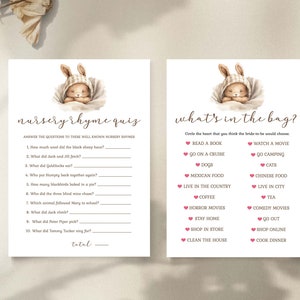Some Bunny is on the Way Baby Shower 12 Game Templates Bunny Rabbit ...