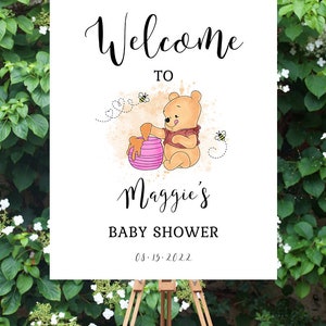 A Little Hunny is on the Way Baby Shower Welcome Sign Winnie the Pooh ...