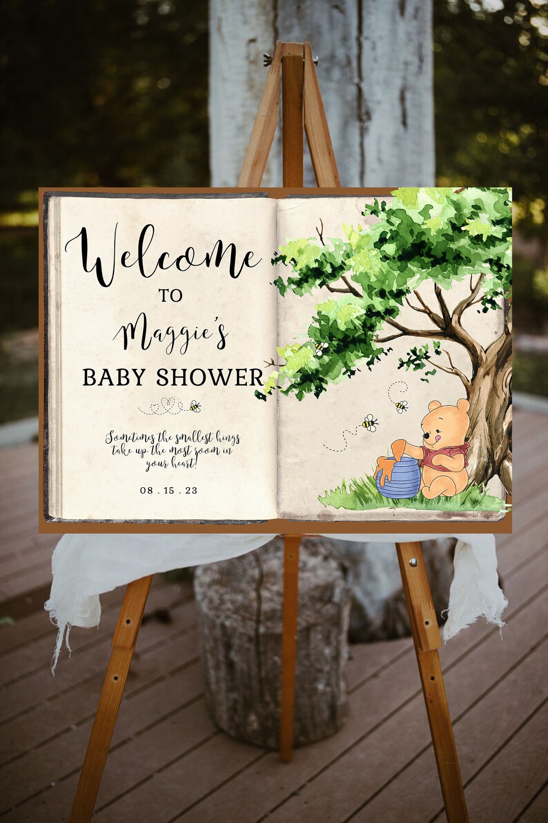 A Little Hunny is on the Way Baby Shower Welcome Sign Template Winnie ...