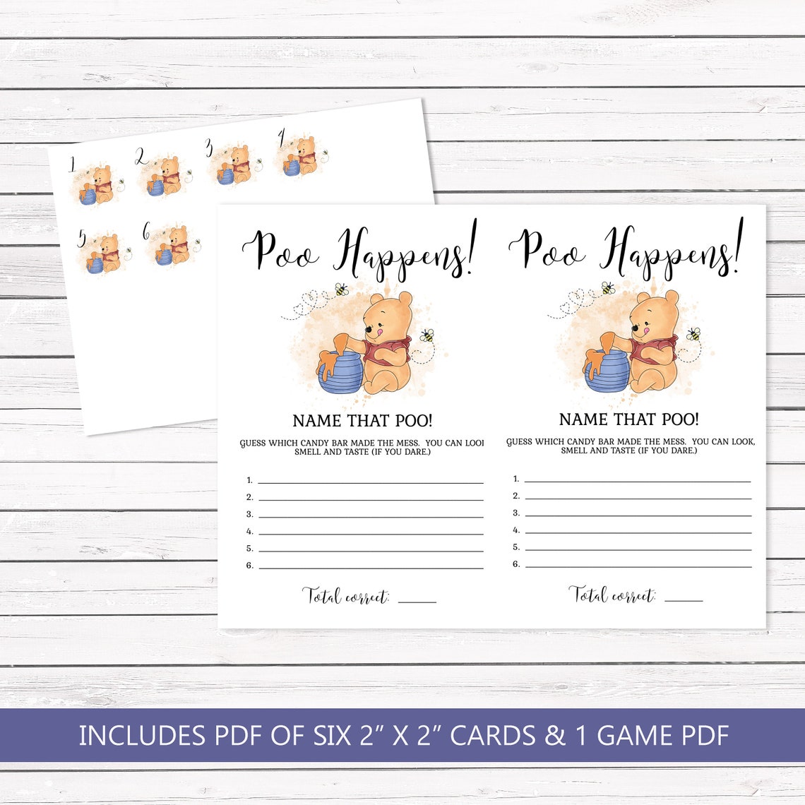 Winnie the Pooh Poo Happens Baby Shower Game Template Guess - Etsy