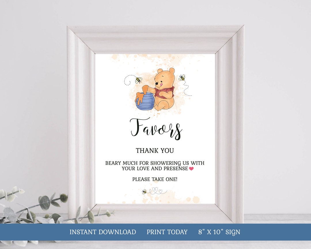 Winnie the Pooh Favors Please Take One Sign Winnie the Pooh Shower ...