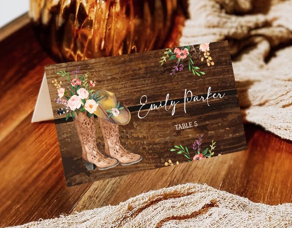 Cowboy Boot Card Template