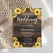 Rustic Sunflower Wedding Invitation Template Country Sunflower Wedding ...