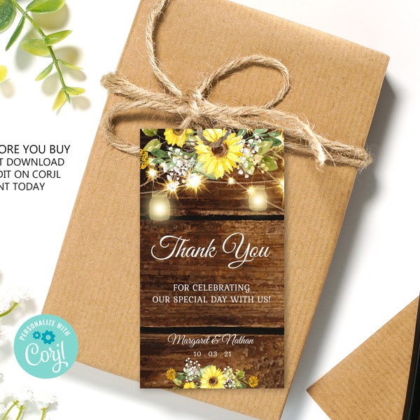 Rustic Sunflower Favors - Etsy