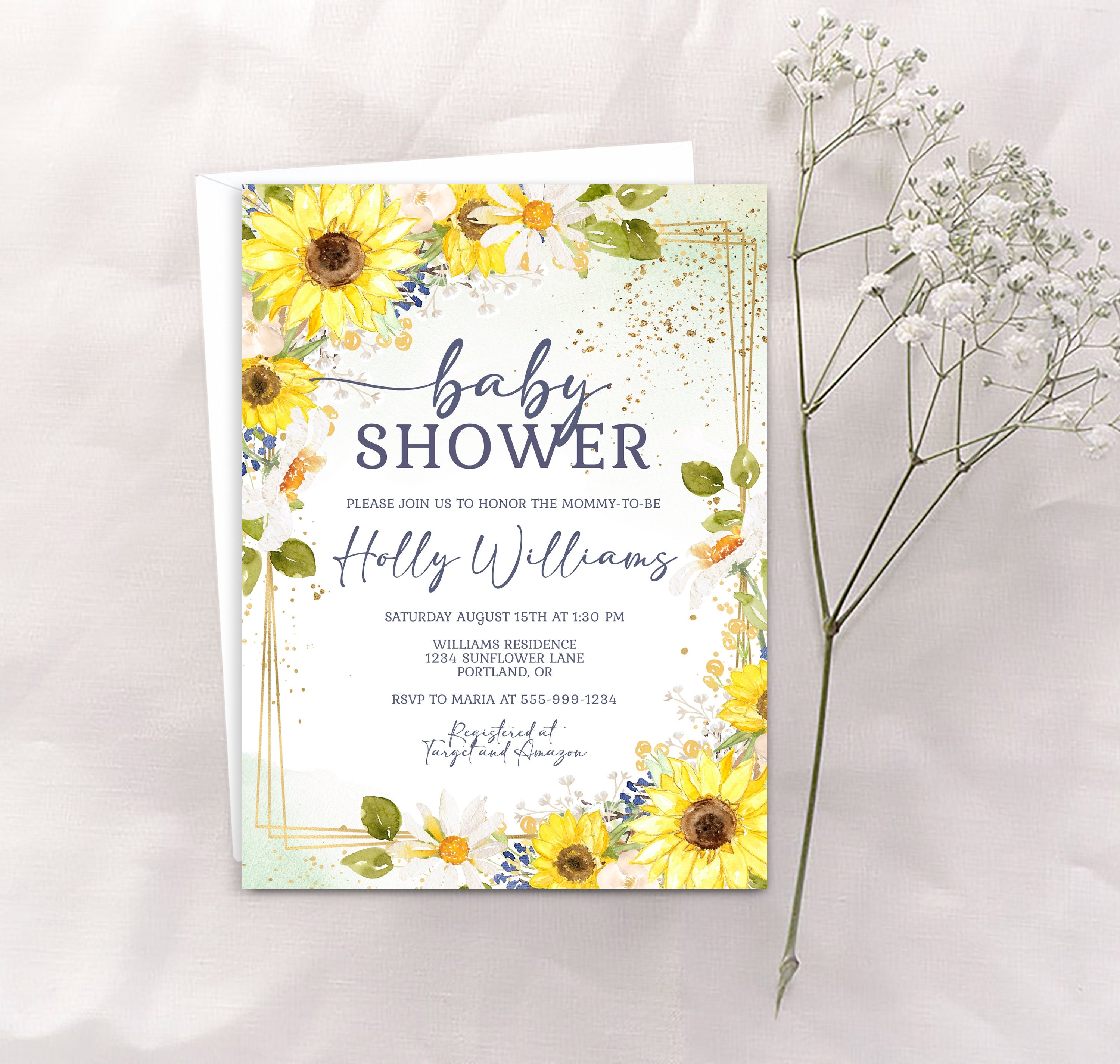 Sunflower Let's Eat Menu Template Sunflower Baby/bridal Shower Menu ...