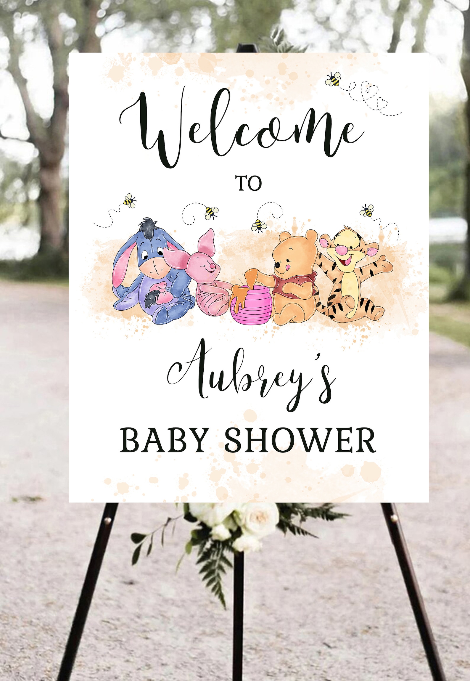 Editable Winnie the Pooh Girl Baby Shower Bundle Template Winnie Pooh ...