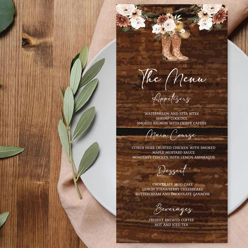 Rustic Menu - Etsy