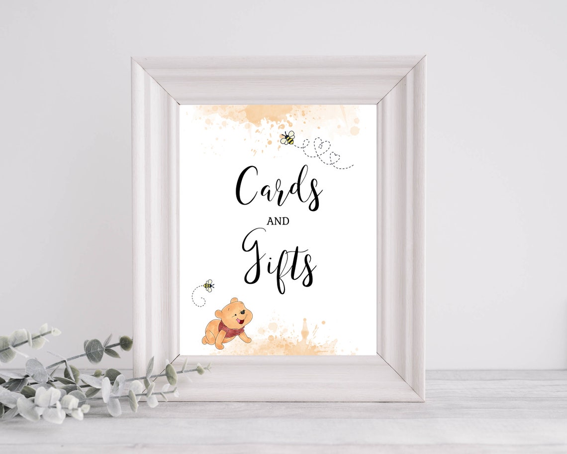 Winnie the Pooh Cards and Gifts Sign Winnie the Pooh Themed - Etsy