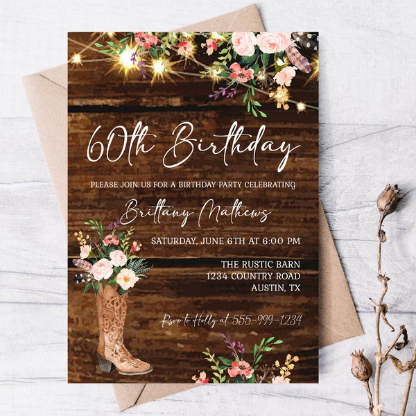 Rustic Invitation - Etsy