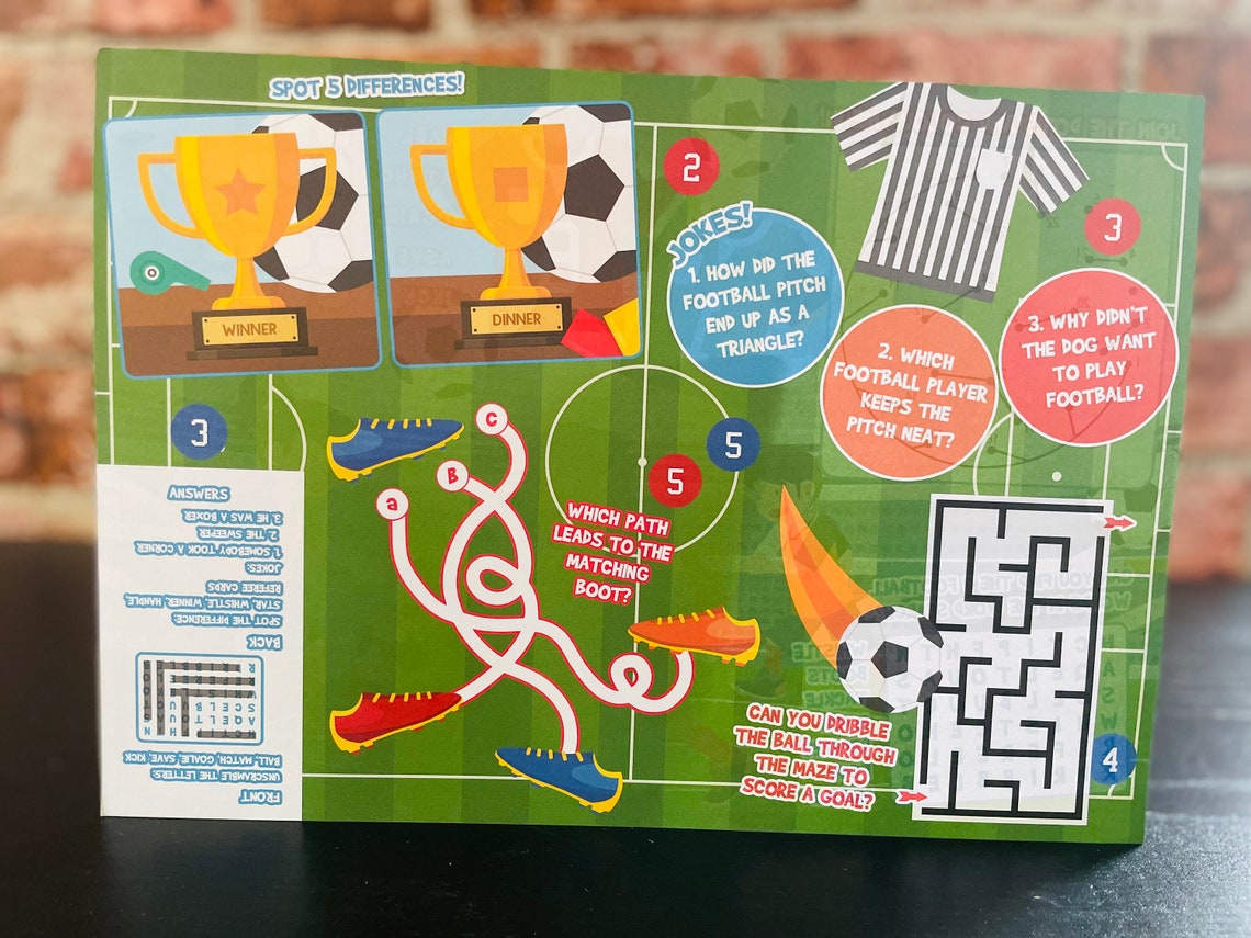 Football Activity Packs Football Party Favors Footie - Etsy UK