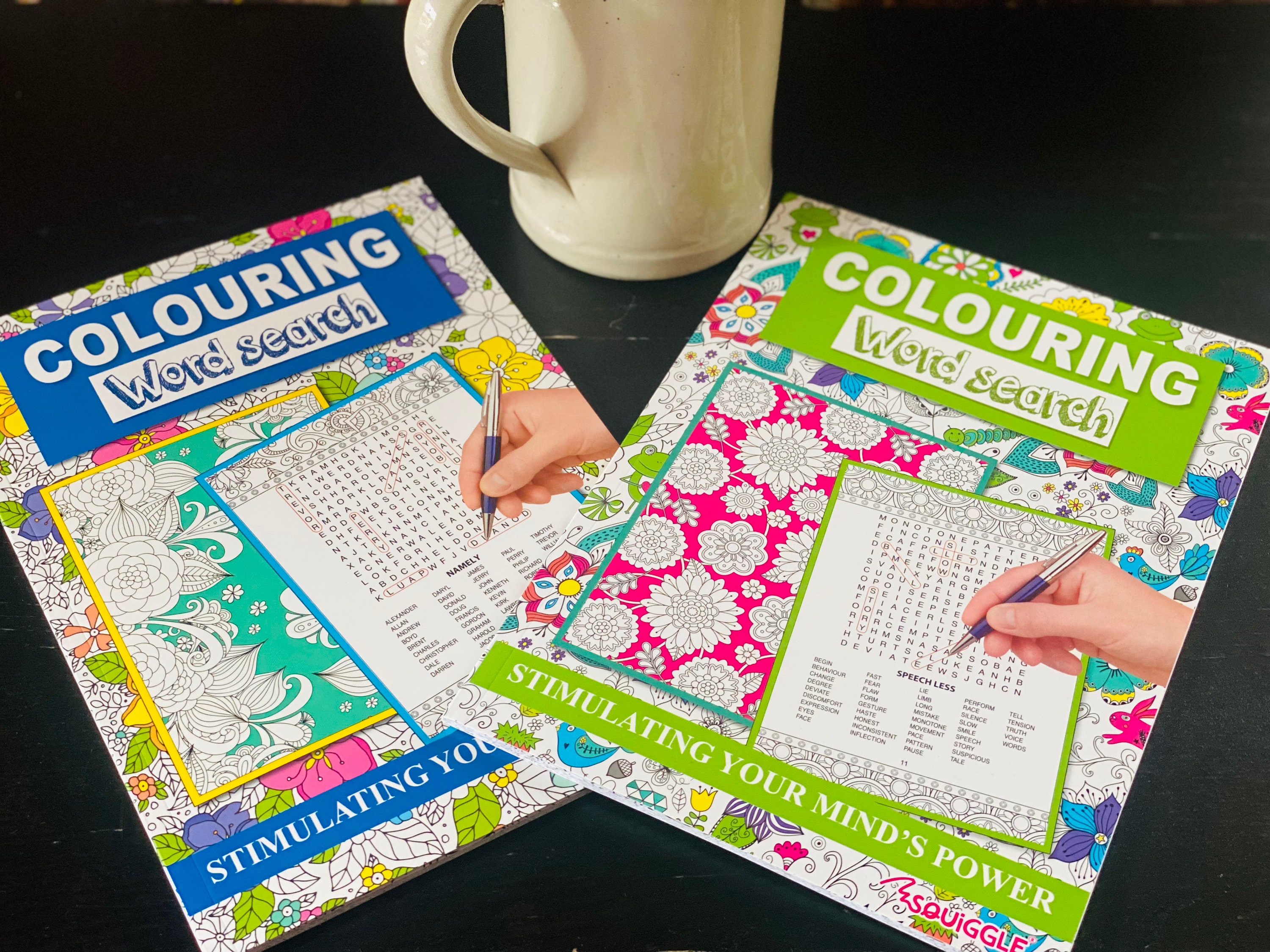 2 A4 Colouring & Wordsearch Puzzle Books Perfect Gift - Etsy
