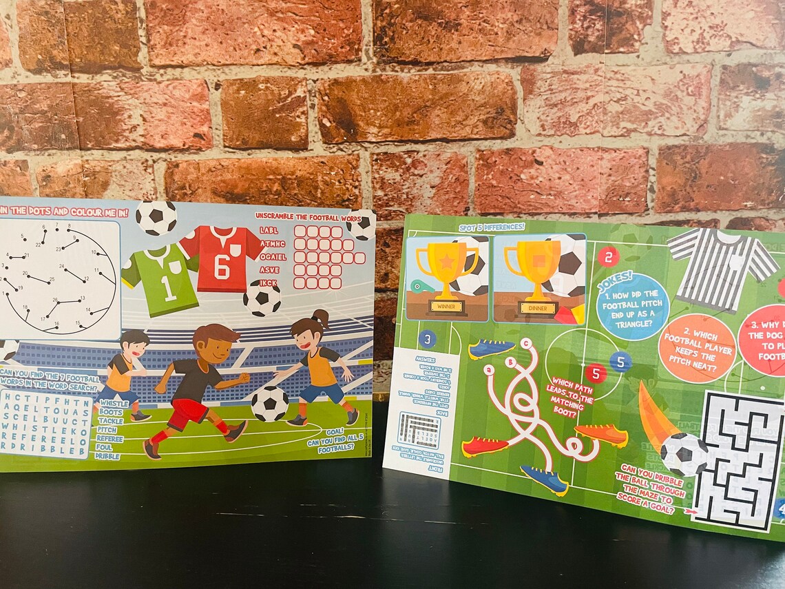 Football Activity Packs Football Party Favors Footie - Etsy UK