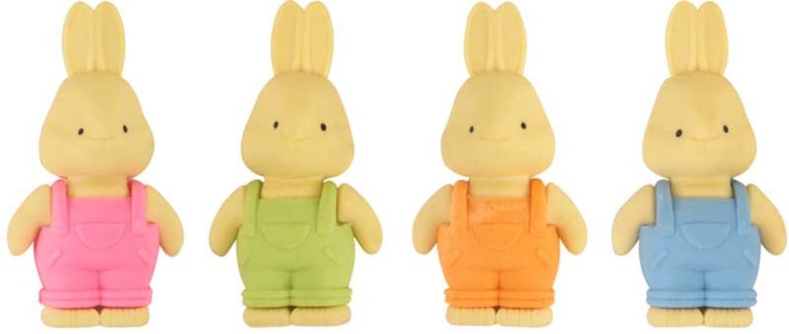 Rabbit Erasers 5.5cm 4 Assorted Colours Party Bag Filler - Etsy
