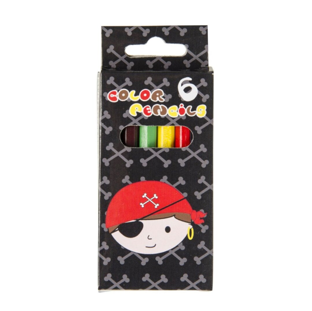 Pack of 6 Half Size Colouring Pencils Pirate - Etsy