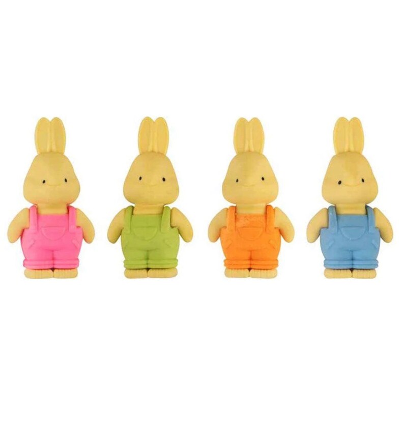 Rabbit Erasers 5.5cm 4 Assorted Colours Party Bag Filler Novelty ...