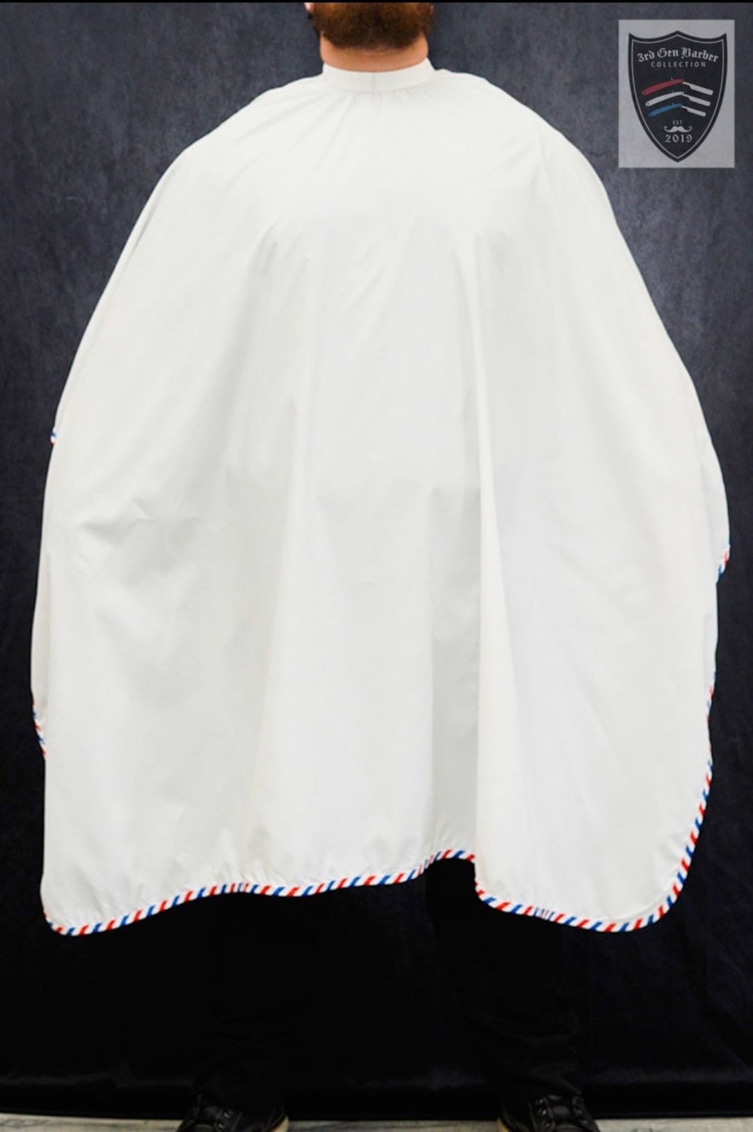 Barber Cape (solid Silhouette) White - Etsy