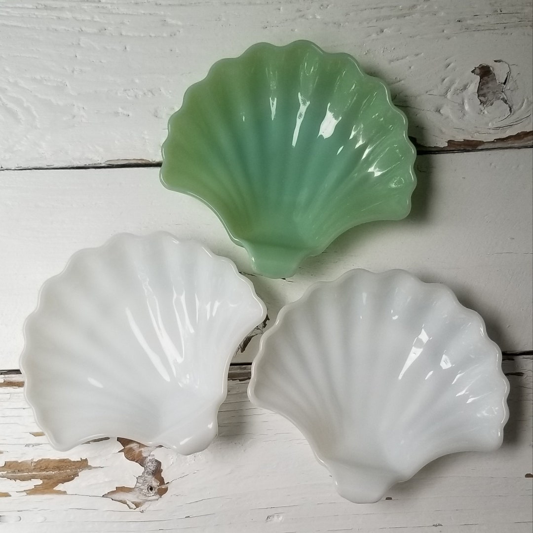 Fire King Shell Dish - Milk White or Jadeite Shell Bowl - Vintage ...