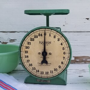 Vintage Jadeite Green Scale - Hanson 25 Lb Kitchen Scale - Rustic ...