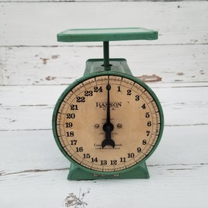 Vintage Jadeite Green Scale Hanson 25 Lb Kitchen Scale Rustic Primitive ...