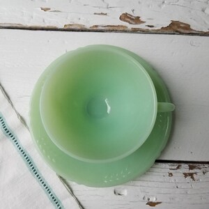 RARE Jadeite Sheaves of Wheat Fire King Cup & Saucer Set - Vintage ...