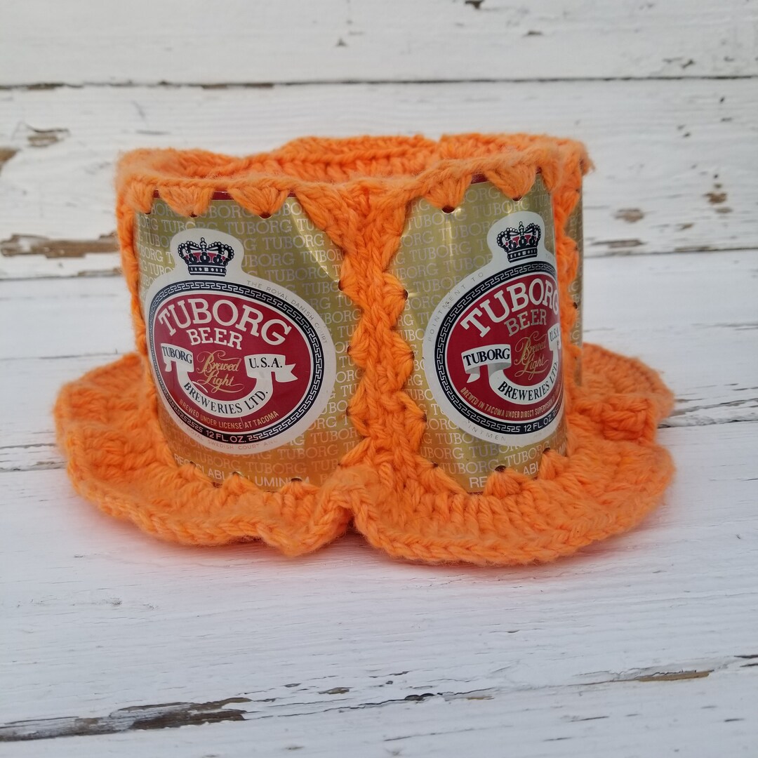 RARE Tuborg Beer Can Crochet Hat - Vintage Beer Can Hat - Handmade ...