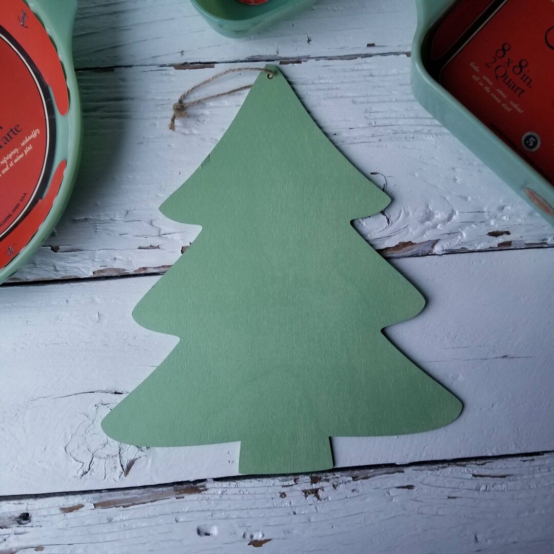 Jadeite Green Christmas Tree Wall Hanging - Jadite Green Wooden ...