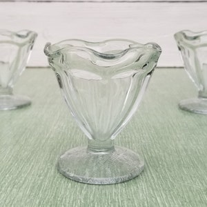 Ice-cream Sundae Glass Set - Vintage Short Sundae Glasses - Footed ...