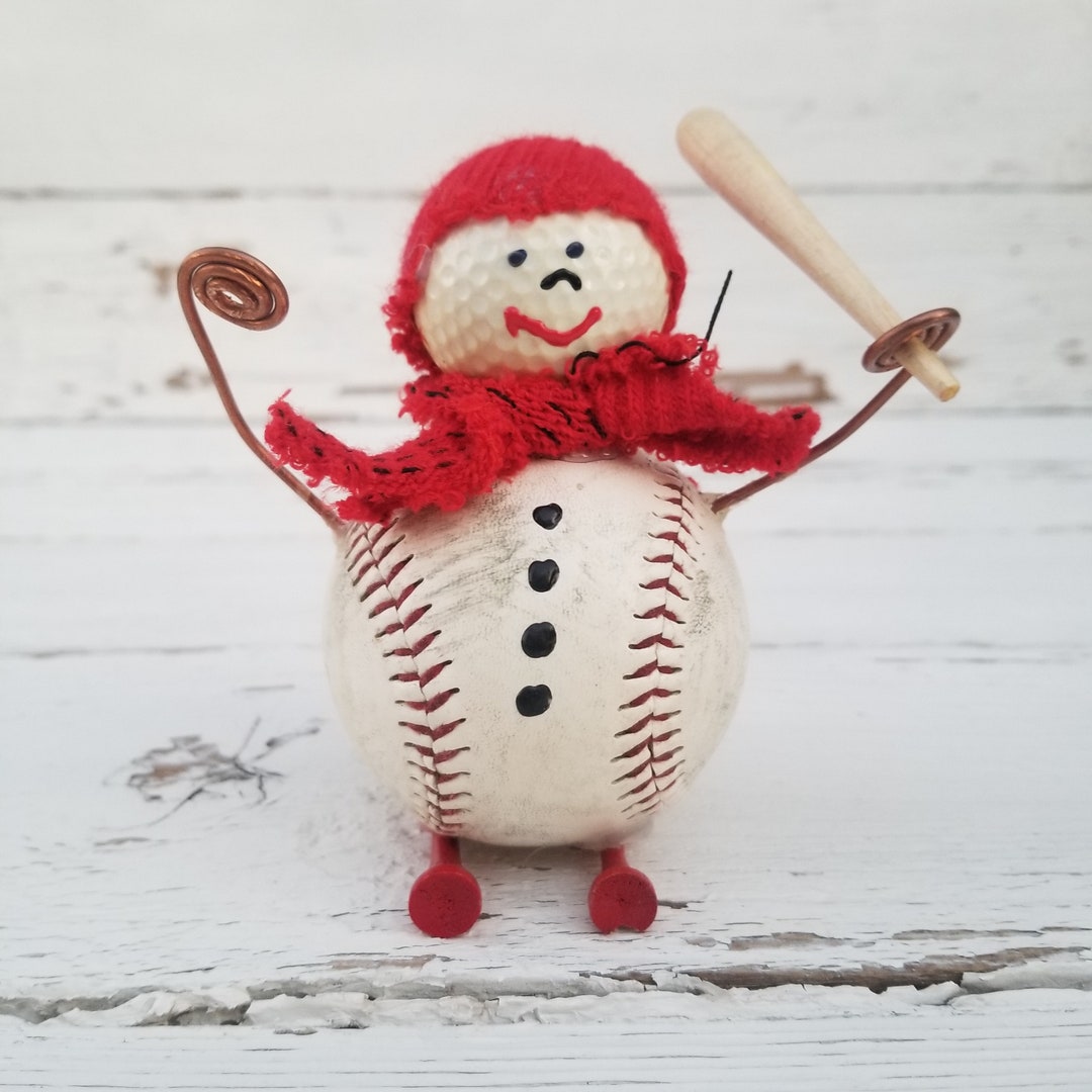 Baseball Snowman Golf Ball and Baseball Snowman Winter Holiday ...