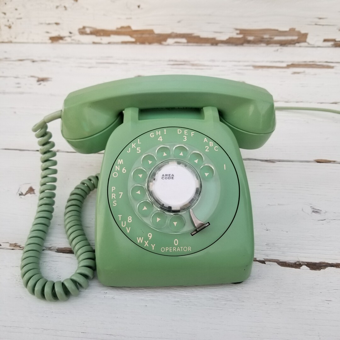Jadeite Green Rotary Phone - Vintage Rotary Desk Telephone - Automatic ...
