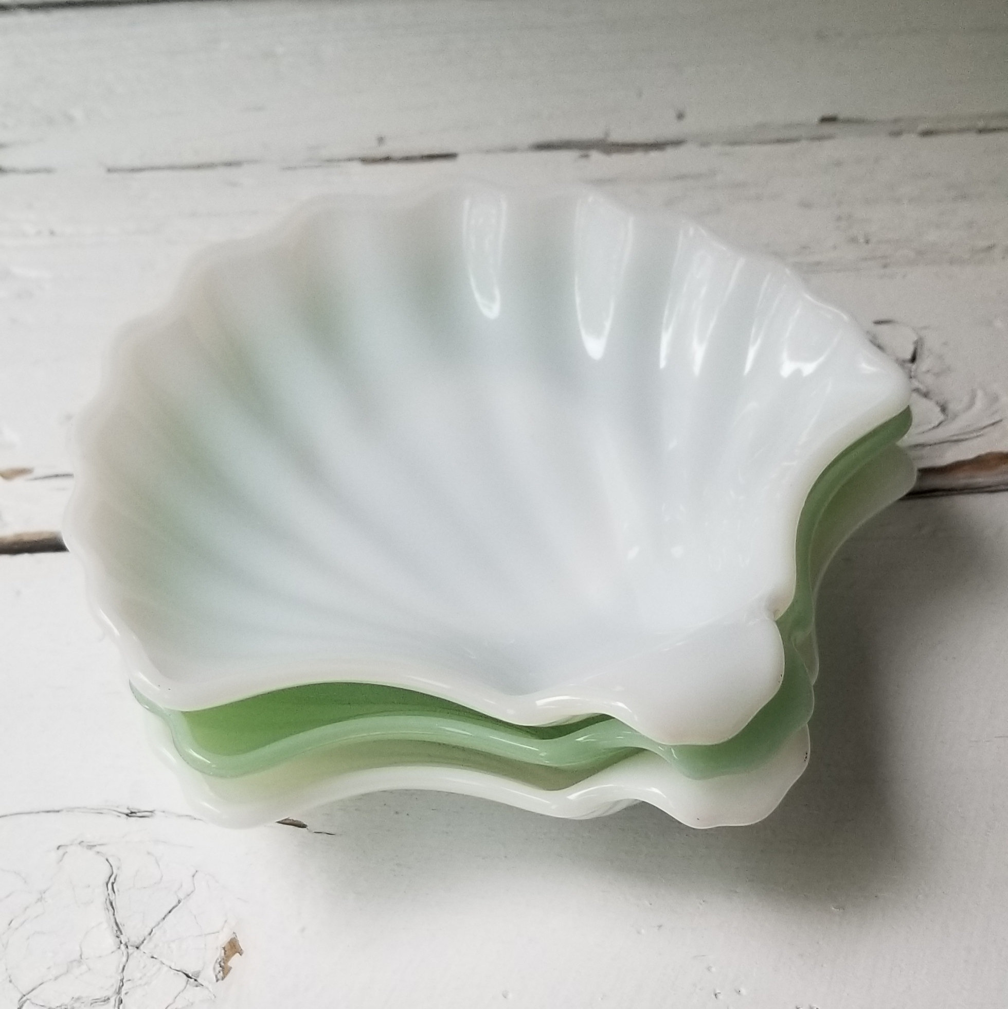Fire King Shell Dish - Milk White or Jadeite Shell Bowl - Vintage ...