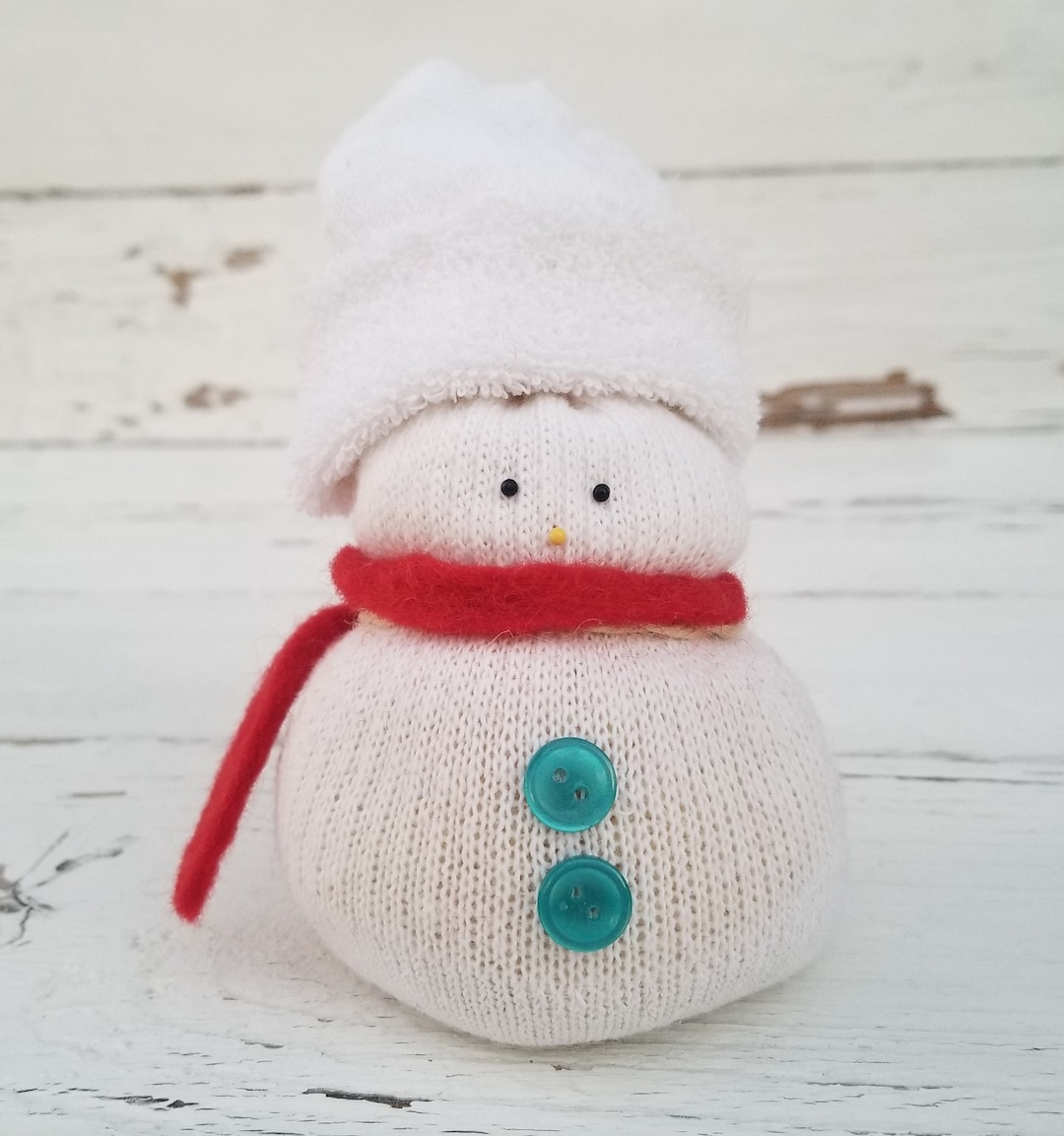 Sock Snowman - Winter Holiday Christmas Decor - Handmade Sock Snowman ...
