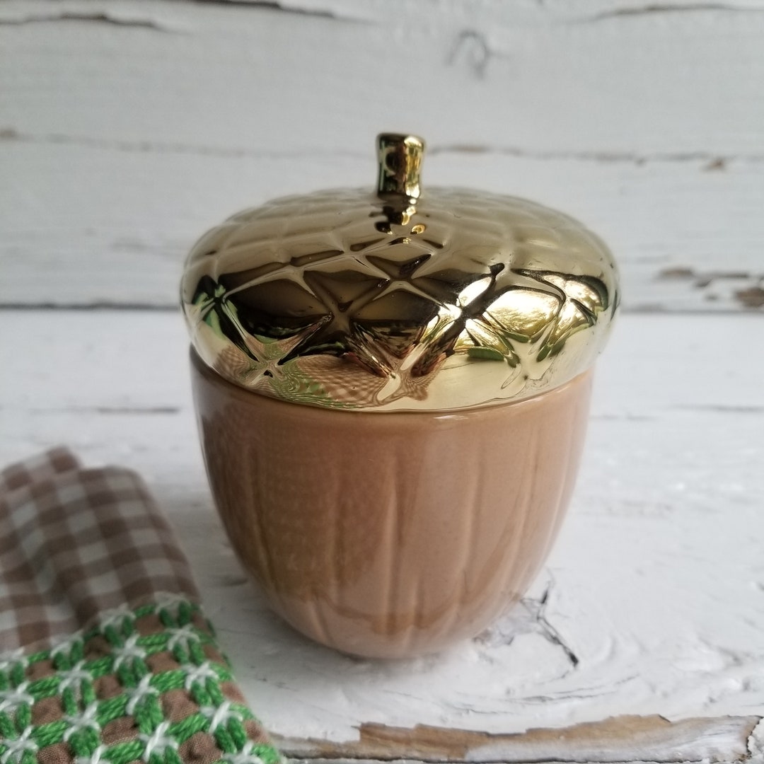 Martha Stewart Acorn Dish & Lid Ceramic Acorn Trinket - Etsy