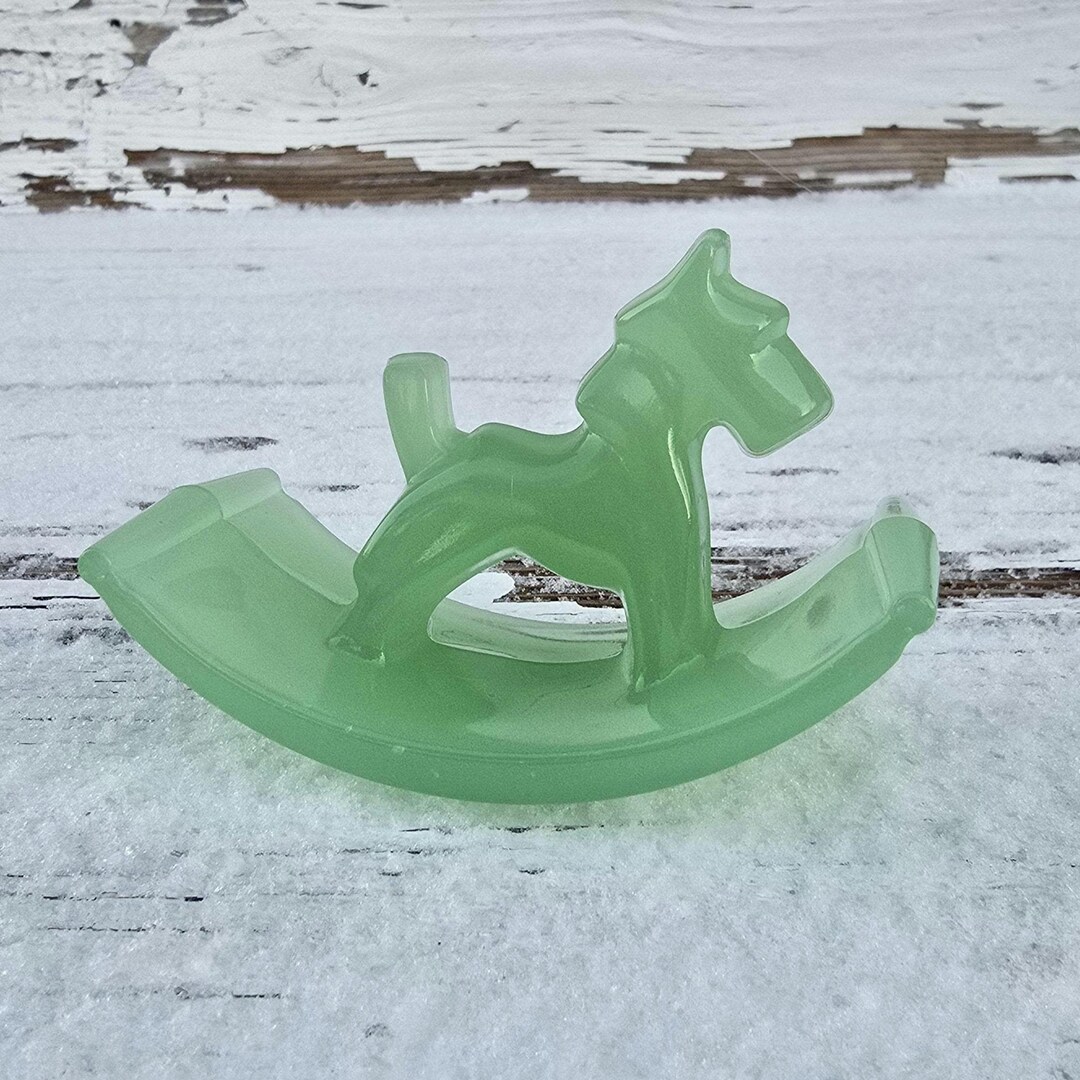 Vintage Jadeite Scotty Dog Rocker - THEW 31 Ink Blotter by Houze Glass ...