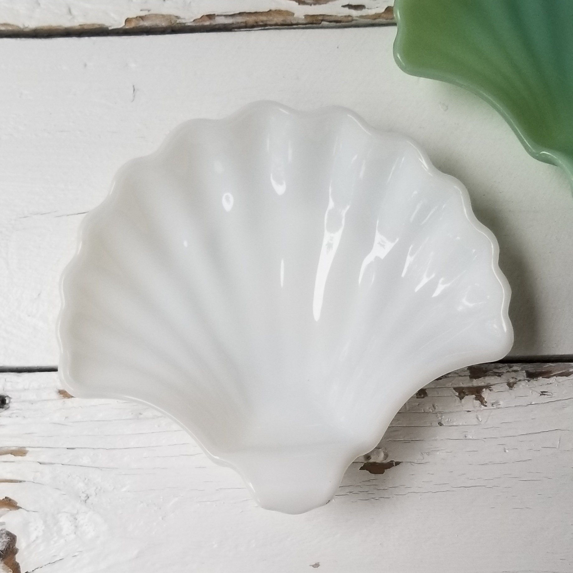 Fire King Shell Dish - Milk White or Jadeite Shell Bowl - Vintage ...